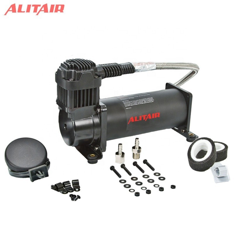 200psi 444C Stealth Black 12 Volt Air Ride Lift compressor kit for air ...