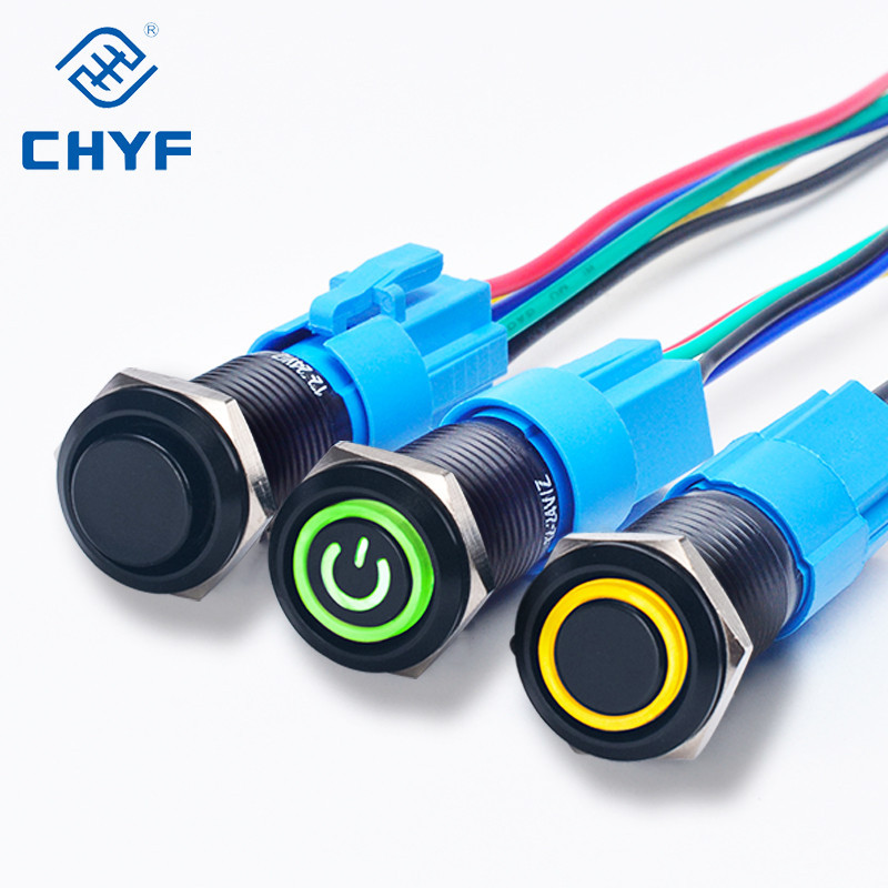 Waterproof IP65 Latching/momentary Push Button Switch 220V ON OFF Black ...