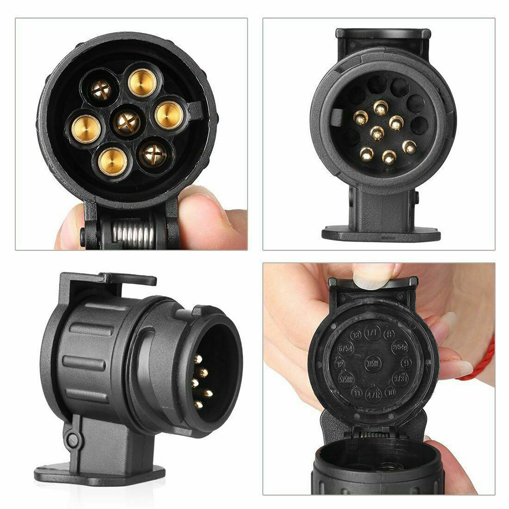 ⋚13 To 7 Pin Plug Adapter Trailer Connector 12V Towbar Towing Durable ...