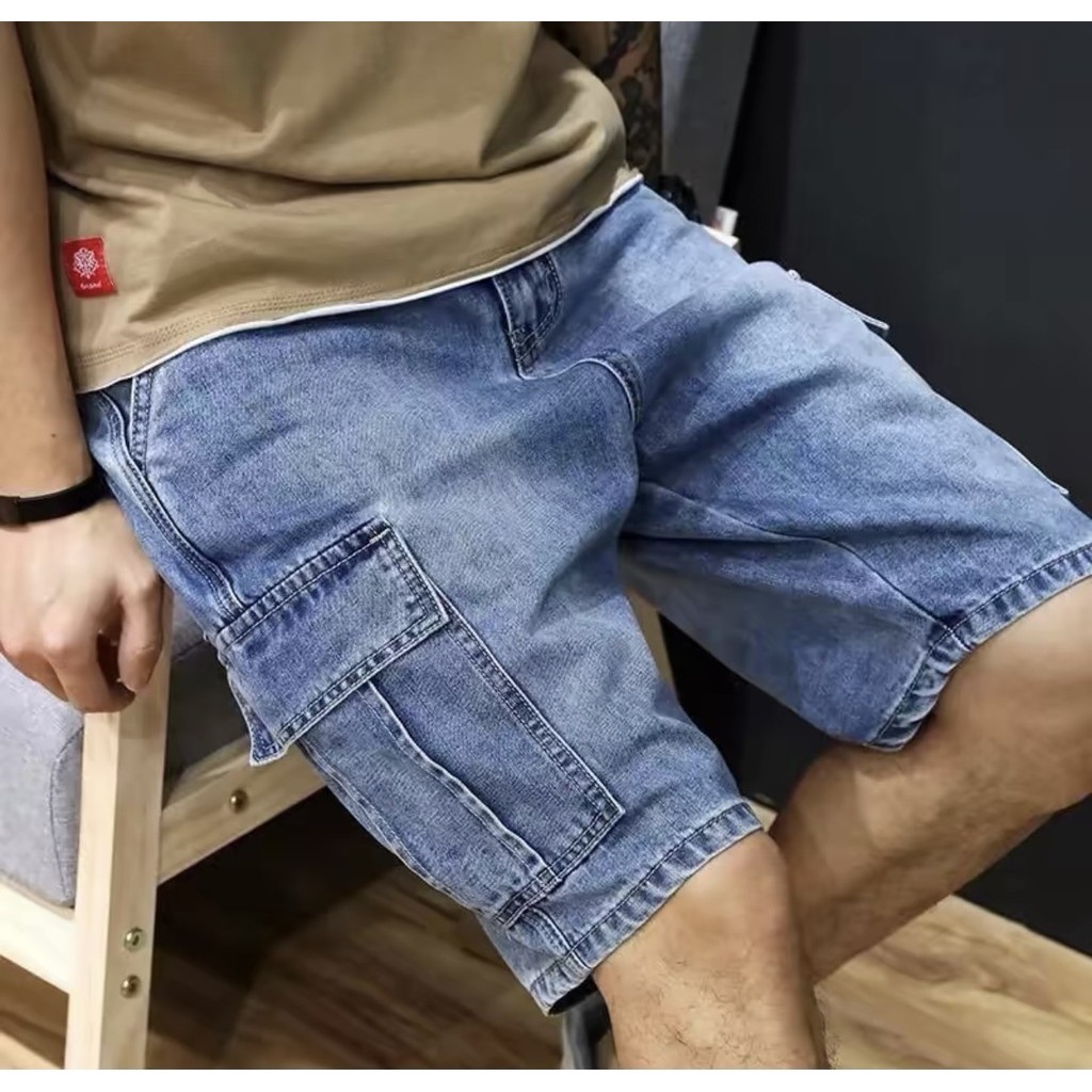 Mens Fashion good quality six pocket cargo denim maong shorts for mens ...