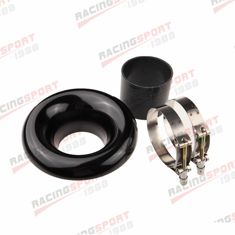 ️Black Universal 4\" Short RAM/Cold Air Compressor/Intake Inlet ...