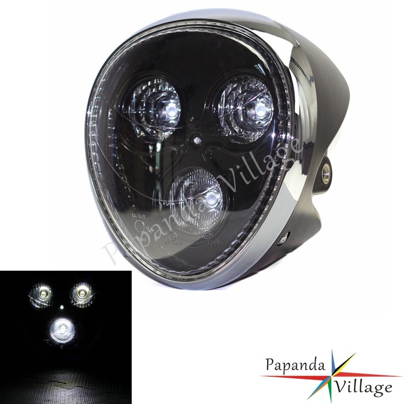 【12V LED Motorcycle E-mark Monkey Face Headlights Front Headlamp for ...