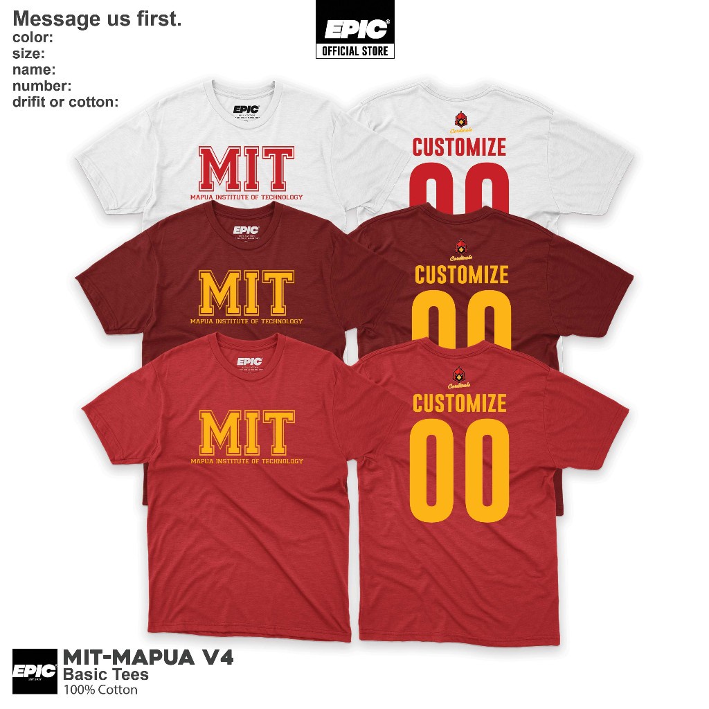 BASIC TEES - MIT - MAPUA V3 - UNIVERSITY SHIRT - Epic Clothing ...