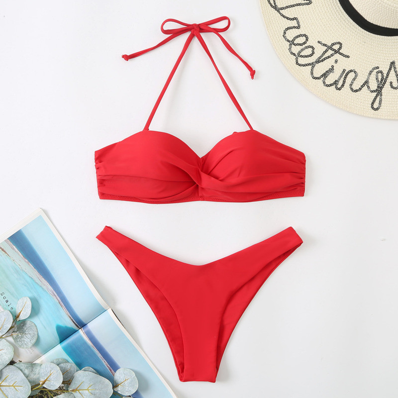 Summer Sexy Solid Bikinis Women Swimwear With Push Up Swimsuit Female Bikini Set Swimming ...