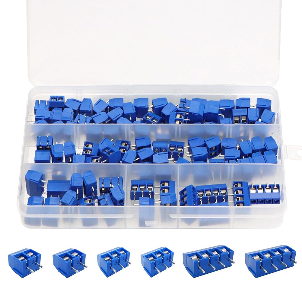 100Pcs KF301-2P/3P/4P Wire Connector 5mm Pitch Spliceable PCB Terminal Block Connector Straight ...