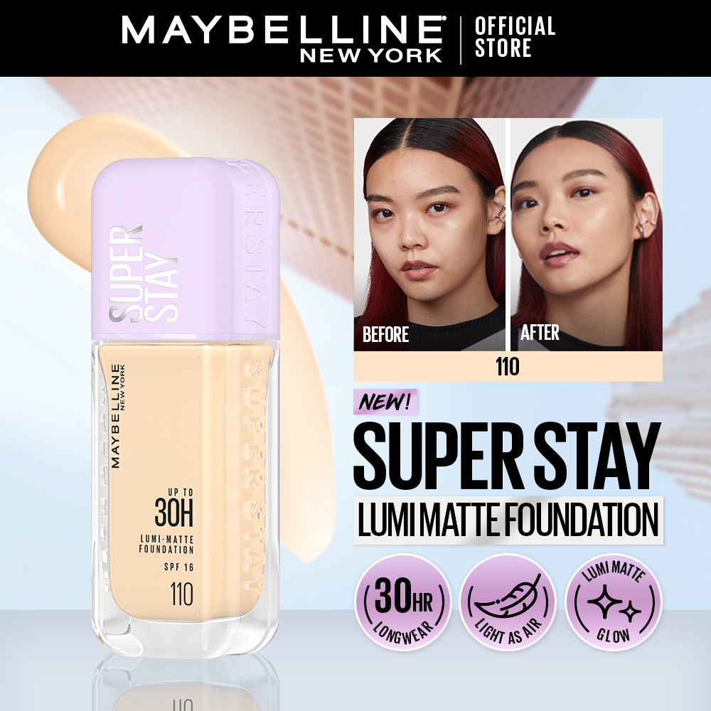 Maybelline SuperStay Lumi Matte Foundation 30ML (Longwear, Lightweight ...