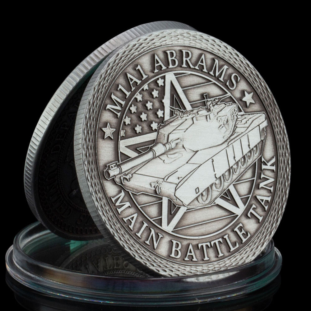 US Army M1A1 Abrams Main Battle Tank Souvenir Silver Plated Coin ...