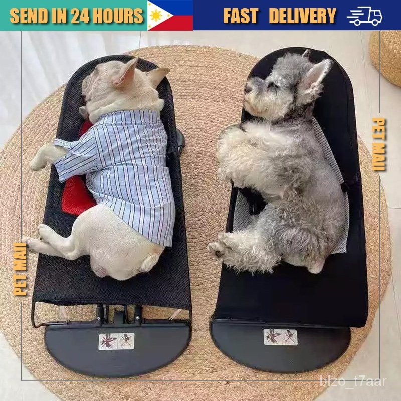 Dog Cat Rocking Chair Pet Rocking Bed Spring Recliner Portable Puppy ...