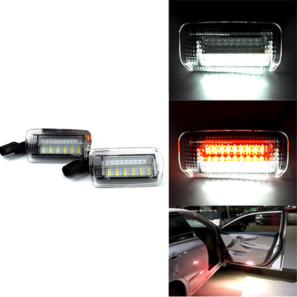 】Led Door Courtesy Light Bulbs White/Red For Toyota Land Cruiser 200 ...