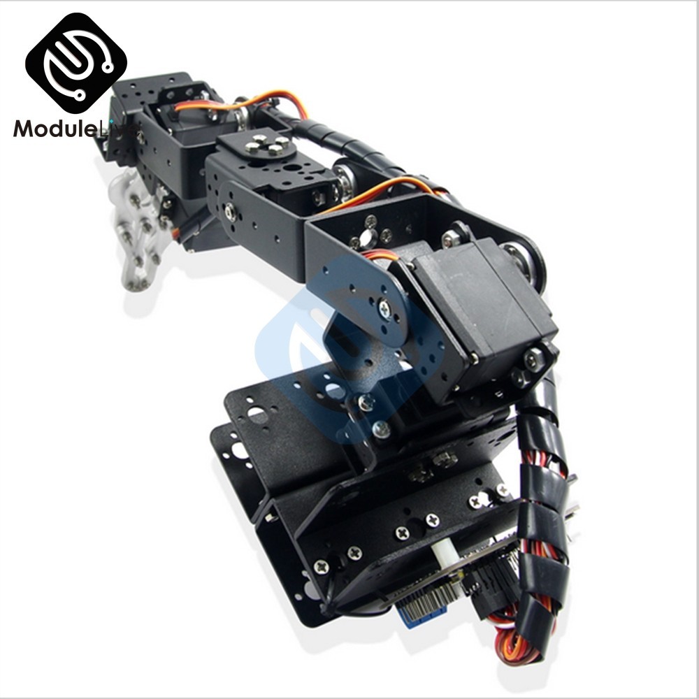 ⚕1Set Aluminium Robot 6 DOF Arm Mechanical Robotic Arm Clamp Claw Mount ...