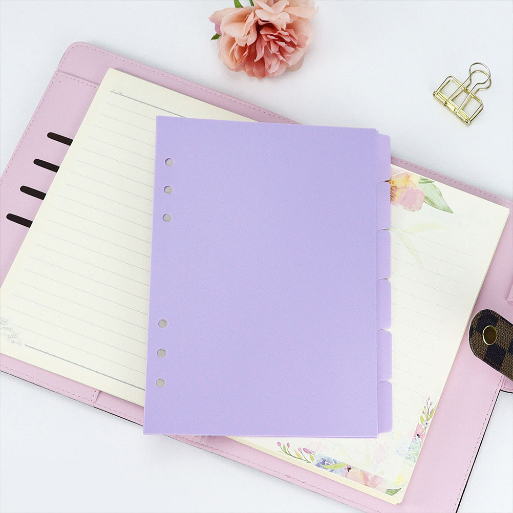 -6 Sheets 6 Ring Binder Dividers Plastic A5 Comic Book Dividers Card ...