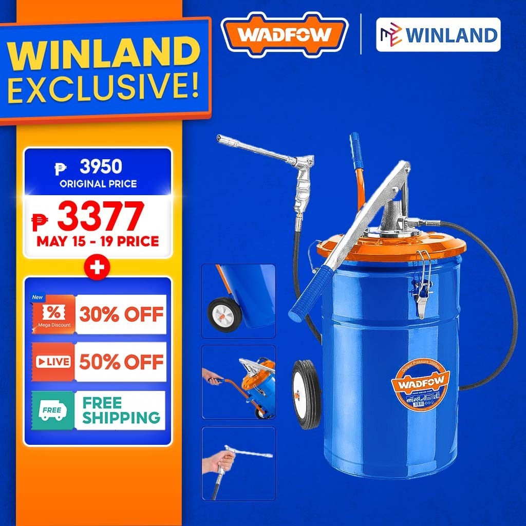 Wadfow by Winland 3000psi /25Kgs Hand-Operated Grease Barrel Lubricator ...