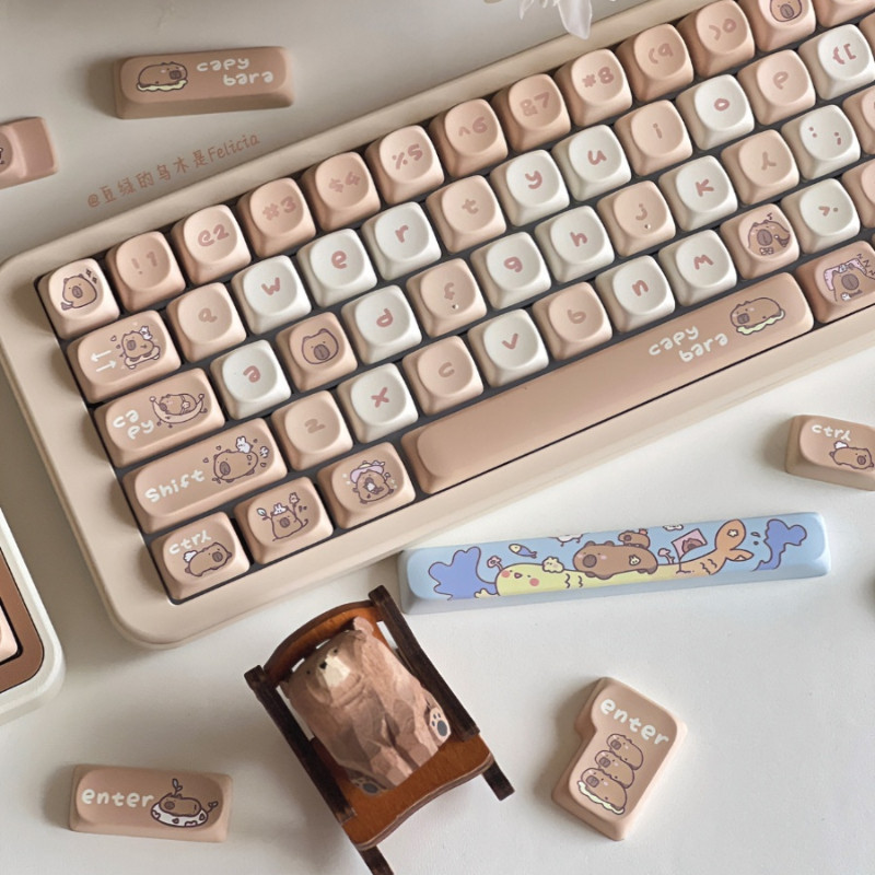 유Original Capybara Keycap Set 140keys PBT Dye Sublimation SOA Profile ...
