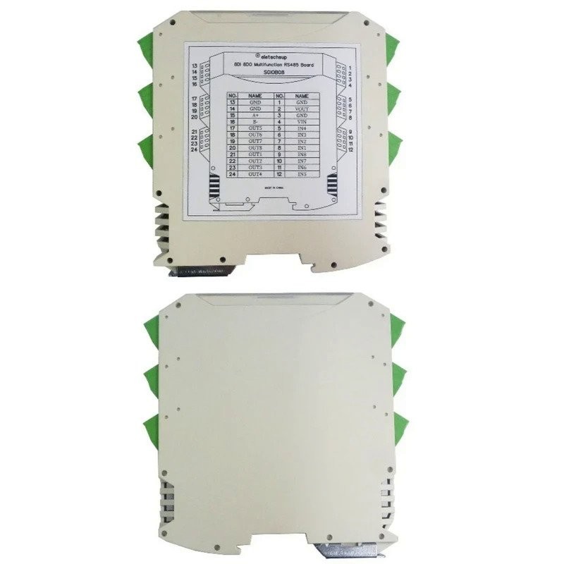 Ultra-thin Safety Barrier RS485 IO Module 8DI-8DO RS485 Digital NPN Input Output MODBUS RTU for ...