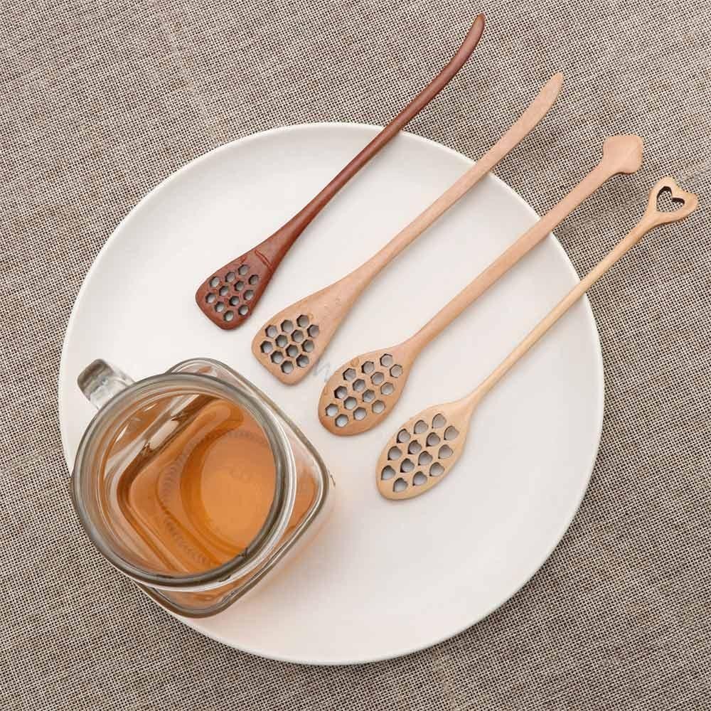 ♀Baking Home Saver Drizzler Long Handle Handmade Stirrer Spoon Honey ...