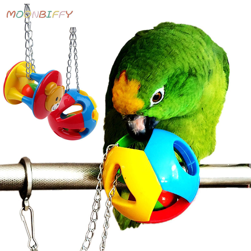 ☏Cute Pet Bird Plastic Chew Ball Chain Cage Toy for Parrot Cockatiel ...