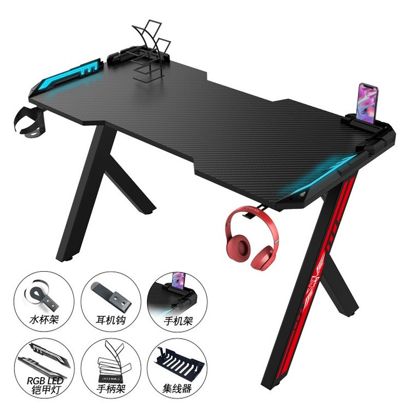 Computer Gaming Desk Room Office Table with RGB Lights Home Workstation ...