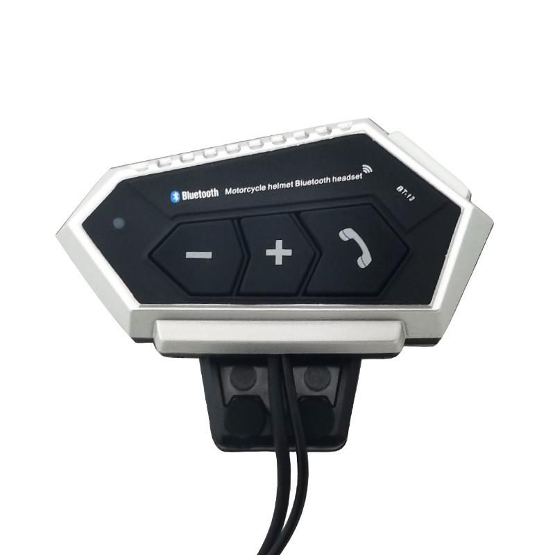 Upgraded Silver BT12 Motorcycle Helmet Headset BT Intercom Hands-free ...