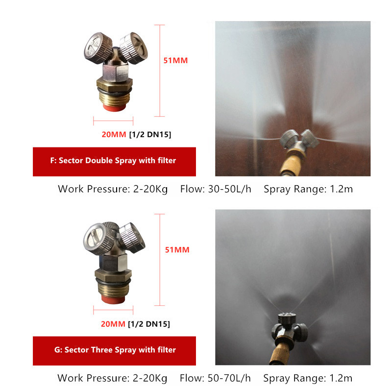 ~Misting Nozzle Brass Atomizing Spray Fitting Nebulizer Hose Connector Water Sprinkler Adjustab ...