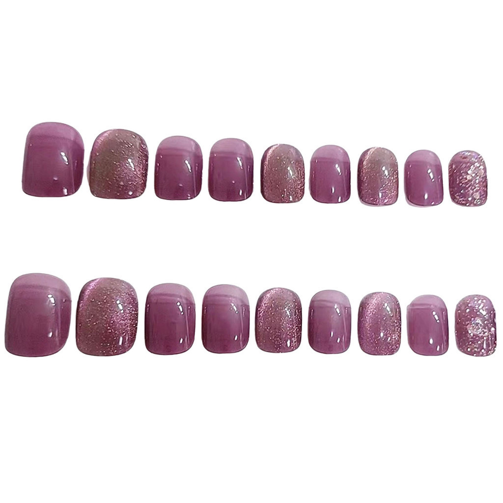 ~Purple Fake Nails with Decor Easy to Apply Simple to Peel off Nails ...