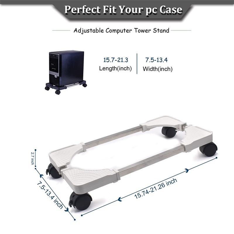 ♠CPU Stand For PC Adromy Computer Tower Cart Holder Under Desk Rolling ...
