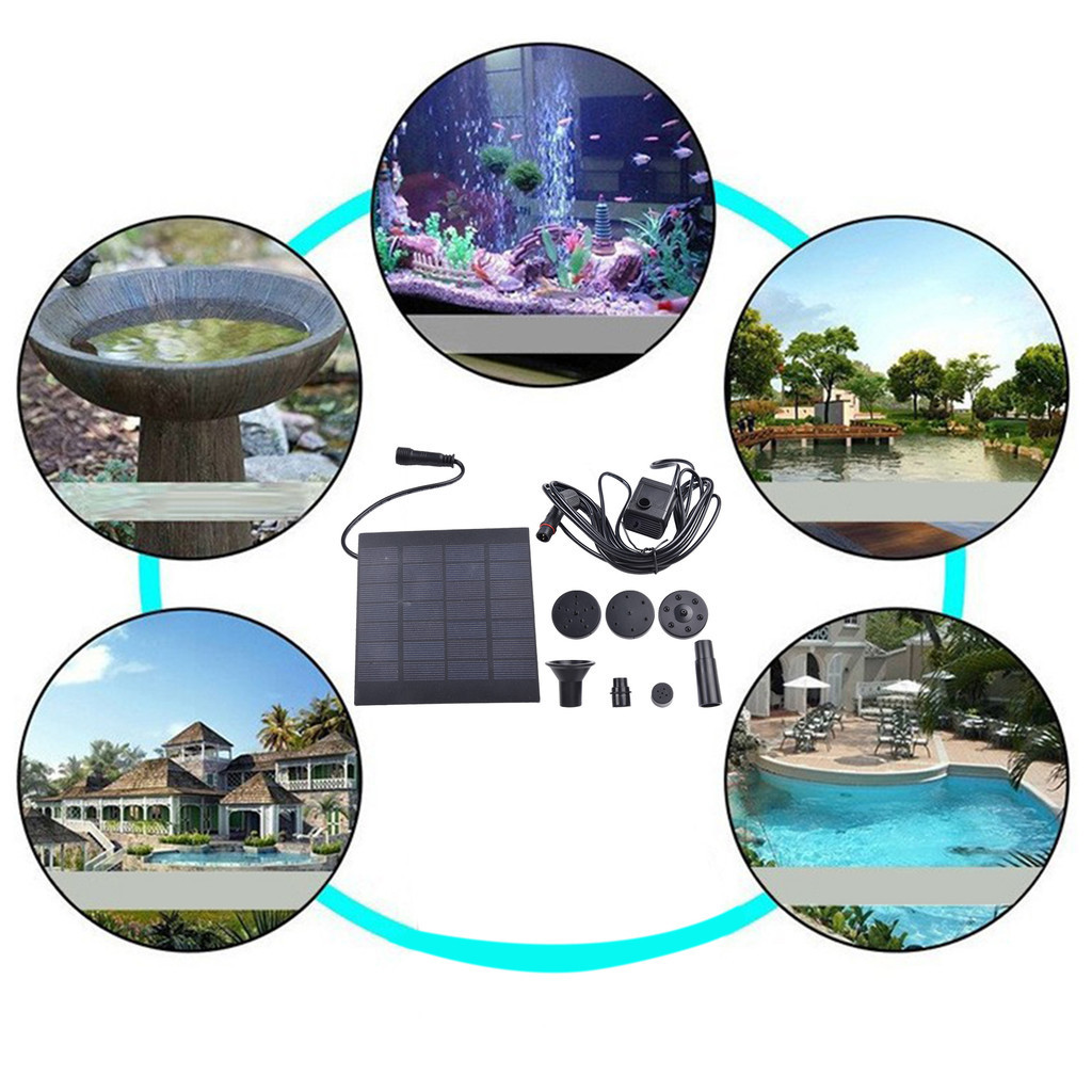 ☢DIY Solar Pump Solar Panel Pond Powered Water Feature Bird Bath Water ...