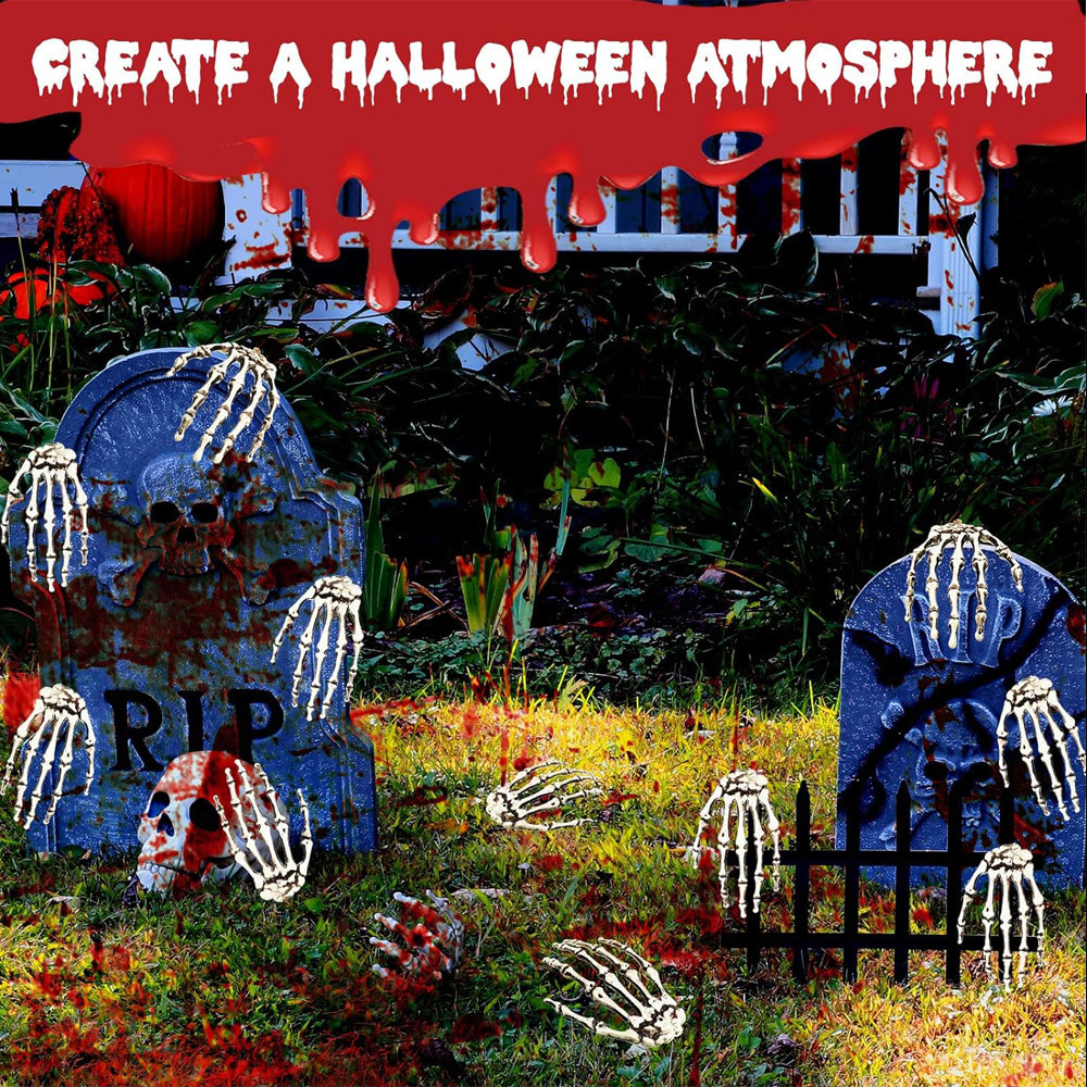 웃Halloween Skeleton Hands Plastic Fake Human Hands Realistic Skeleton ...