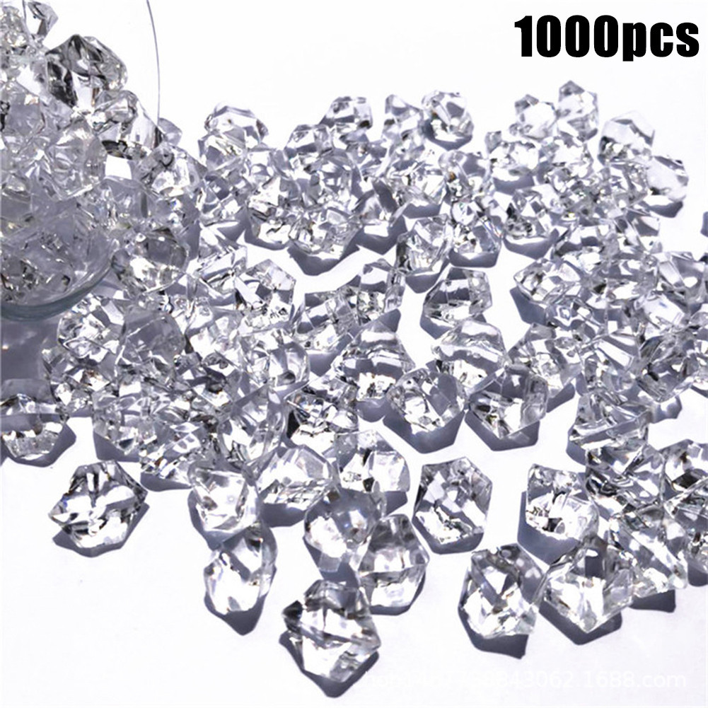 1000pcs 11x14MM Clear Acrylic Diamonds Crystal Ice Rock Stones Vase ...