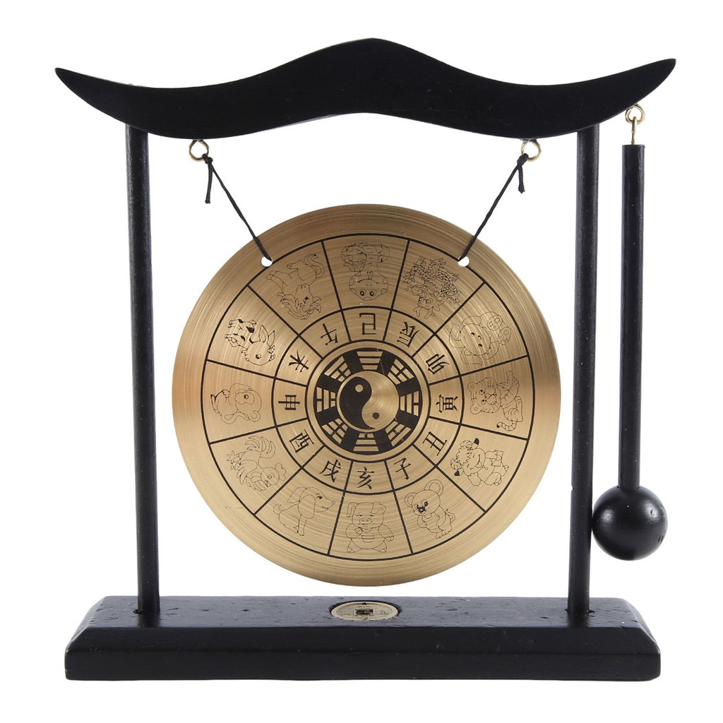 【Desktop Gong - Feng Shui Brass Gong Desktop Ornament with Stand and ...