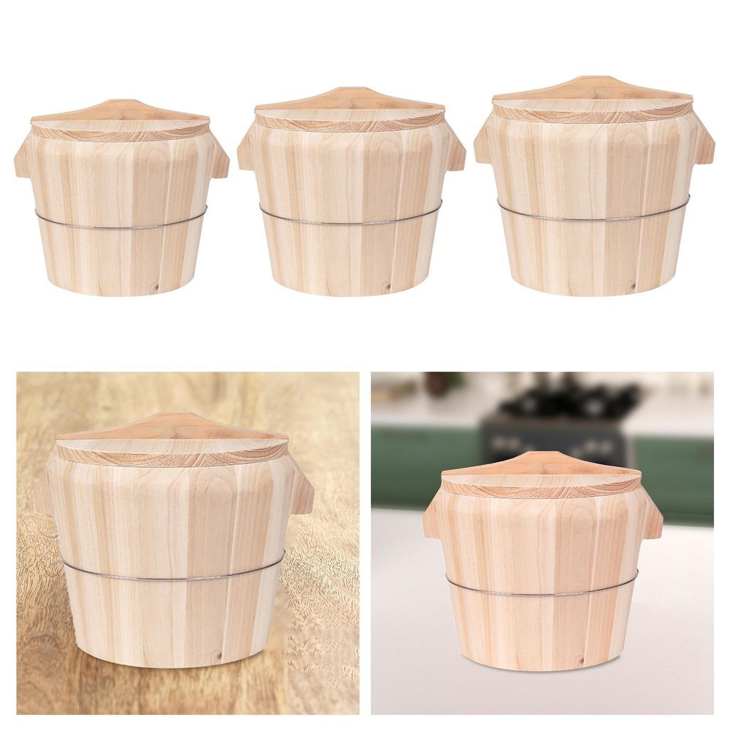 Wooden Steaming Rice Bucket Rice Steamer Bucket Reusable Heat Resistant ...