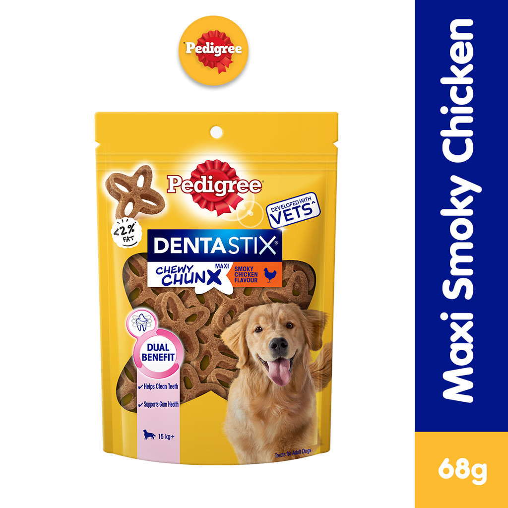PEDIGREE Dentastix Chewy Chunx Dog Treats for Maxi Dog in Smoky Chicken ...