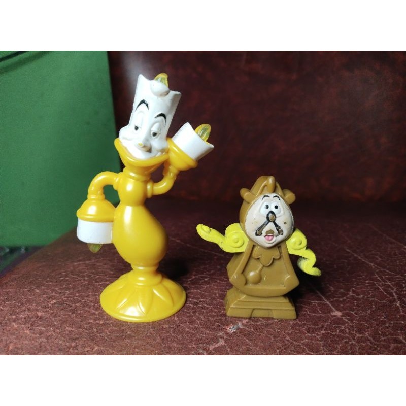 Disney Mcdo Beauty And The Beast Lumiere 1998 & Cogsworth Figure Set 2. ...