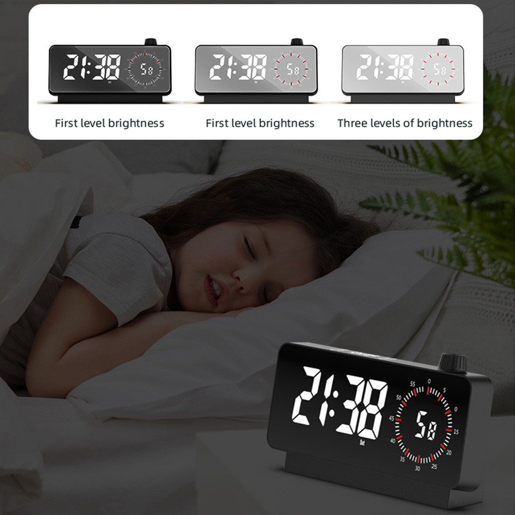 Digital Alarm Clock 1200mAh Visual Time Manager Clock Rechargeable ...