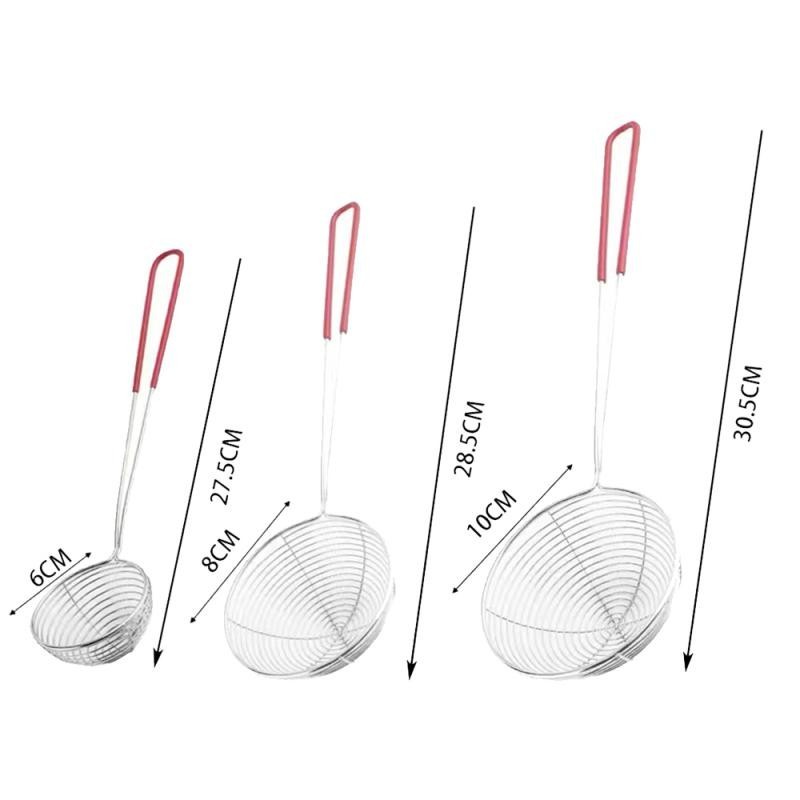Aixiangru Red Handle Strainer,Stainless Steel Bubble Tea Colander,Boba ...