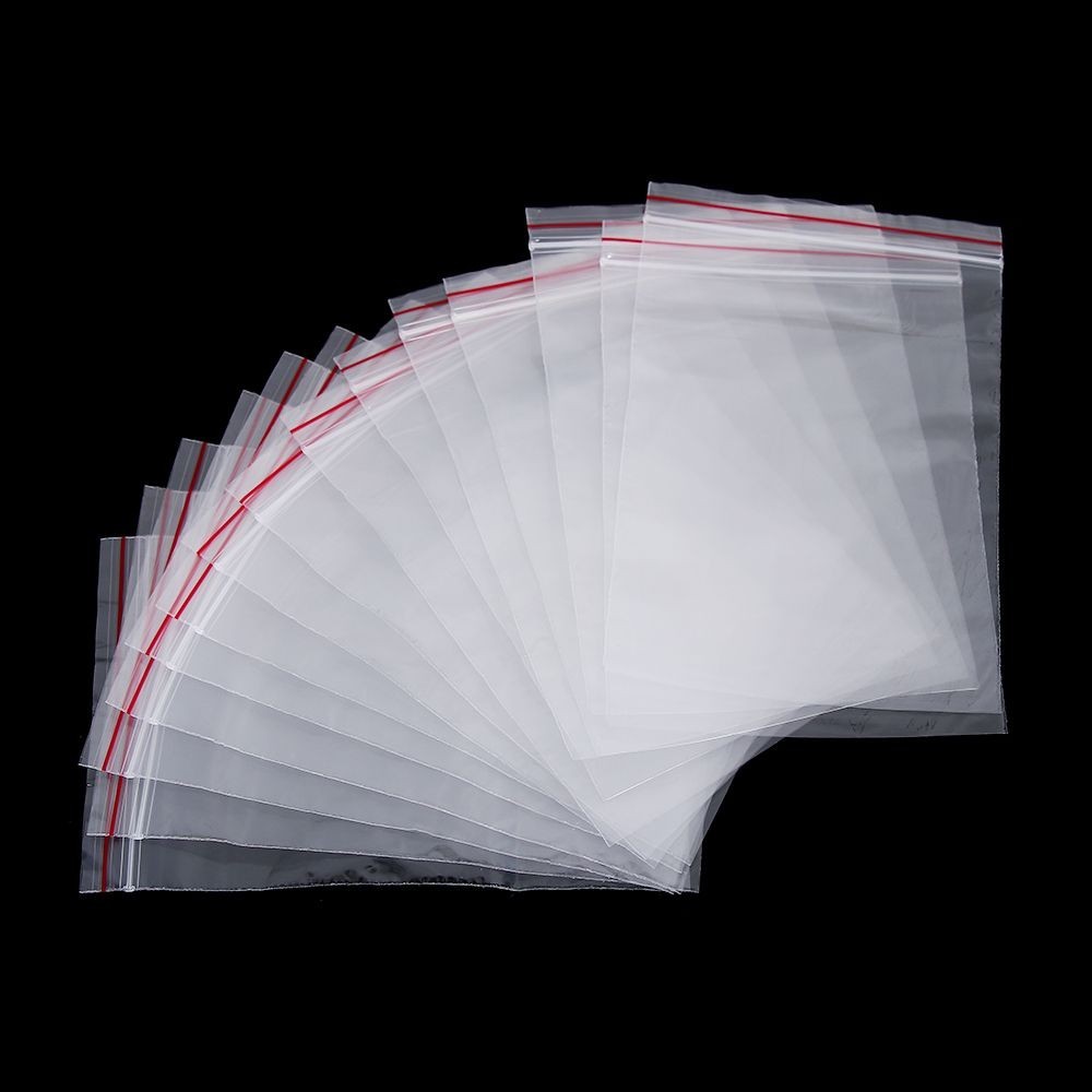 100 pcs/pack Reclosable Storage Self Adhesive Packaging PE Pouch Poly ...