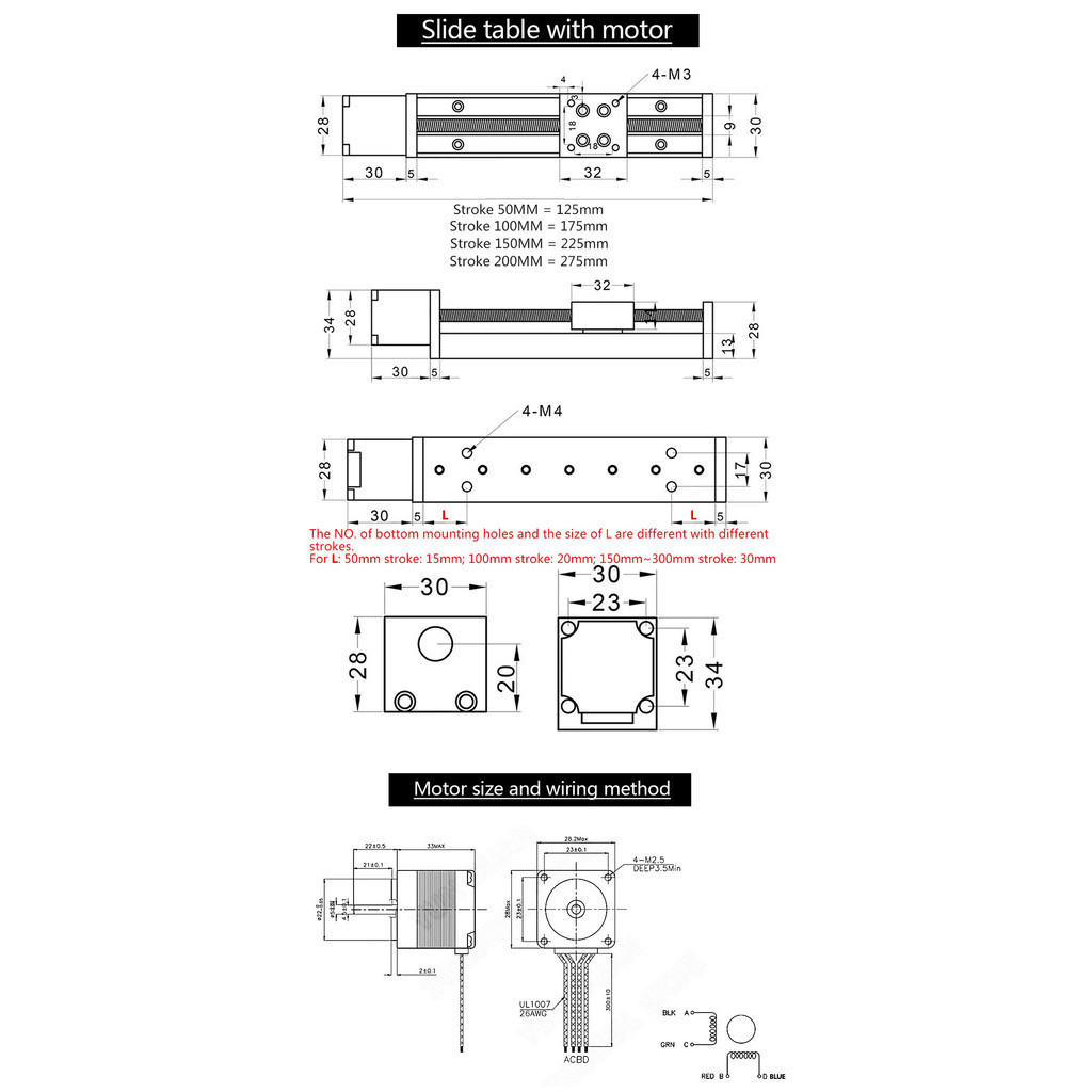 New Listing T-type Slide Stage Mini Linear Rail Stage 50-300mm Stroke ...