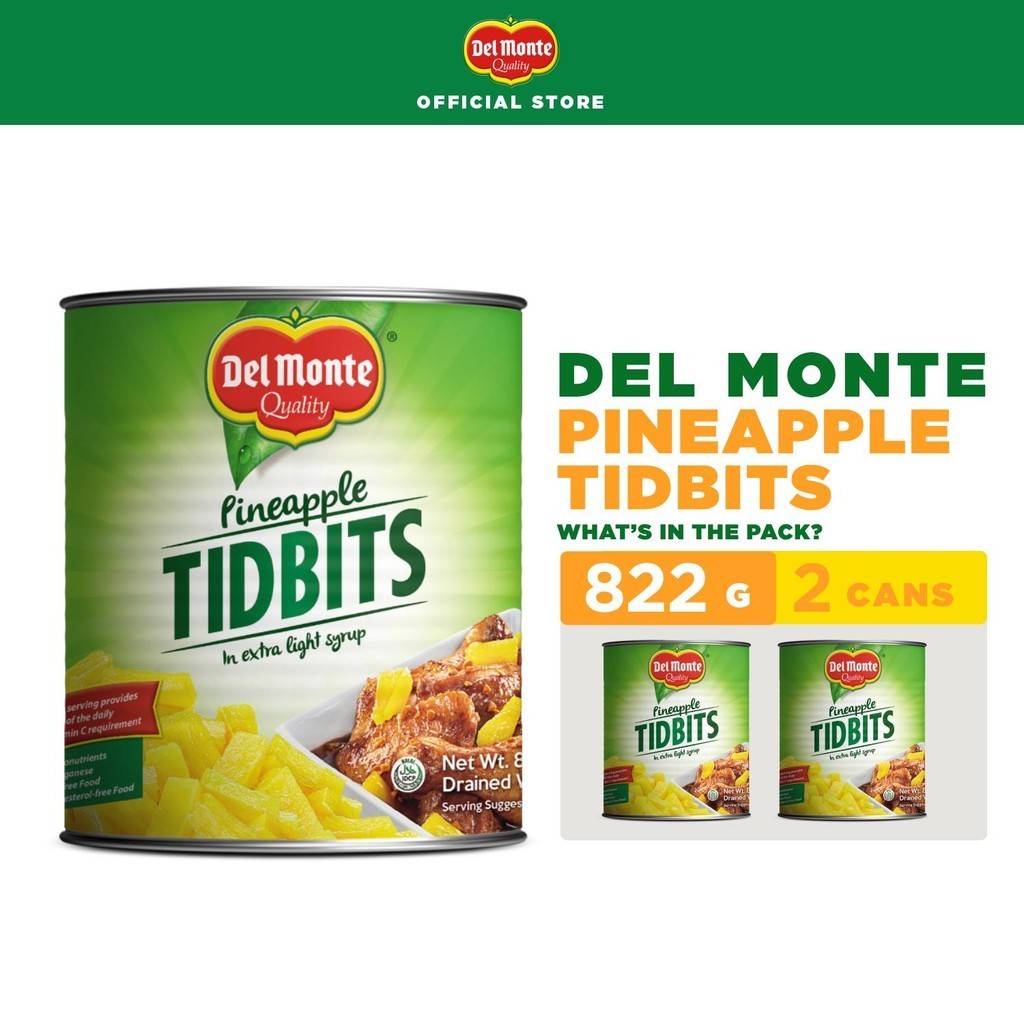 DEL MONTE Pineapple Tidbits - 822g x2 (Buy 1 get 2nd at 50% off ...