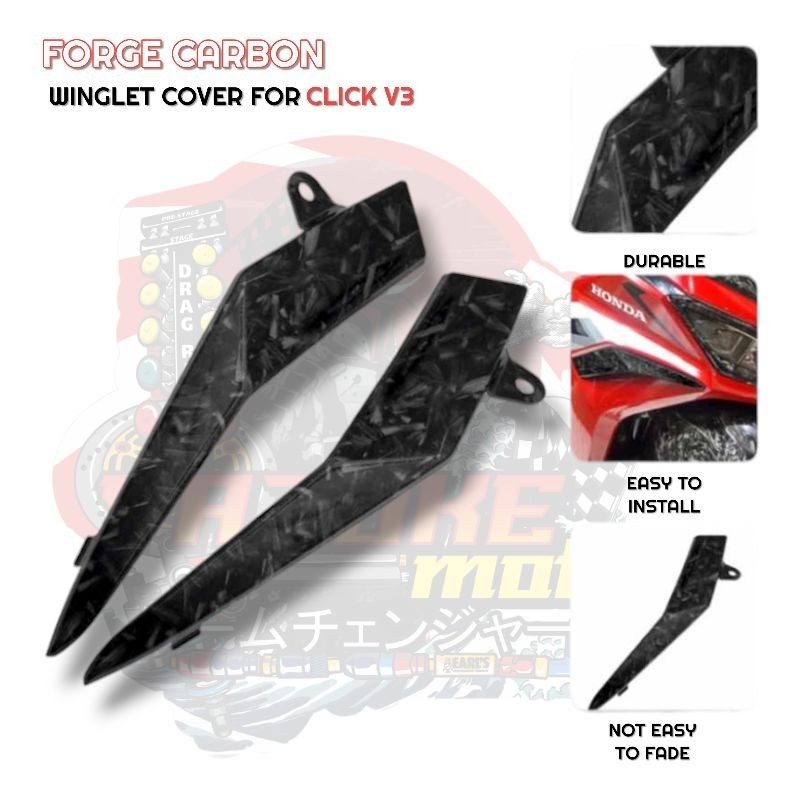NEW!! Honda Click v3 hydro dip carbon winglet cover | Shopee Philippines