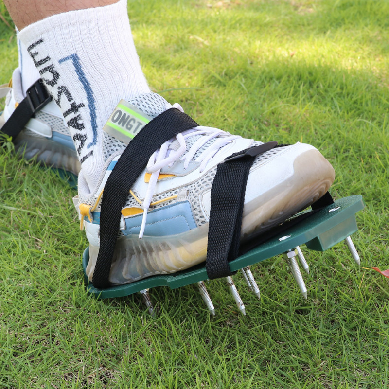 K50 1 Pair Grass Spiked Gardening Walking Revitalizing Lawn Aerator Sandals Nail Shoes Scarifier ...