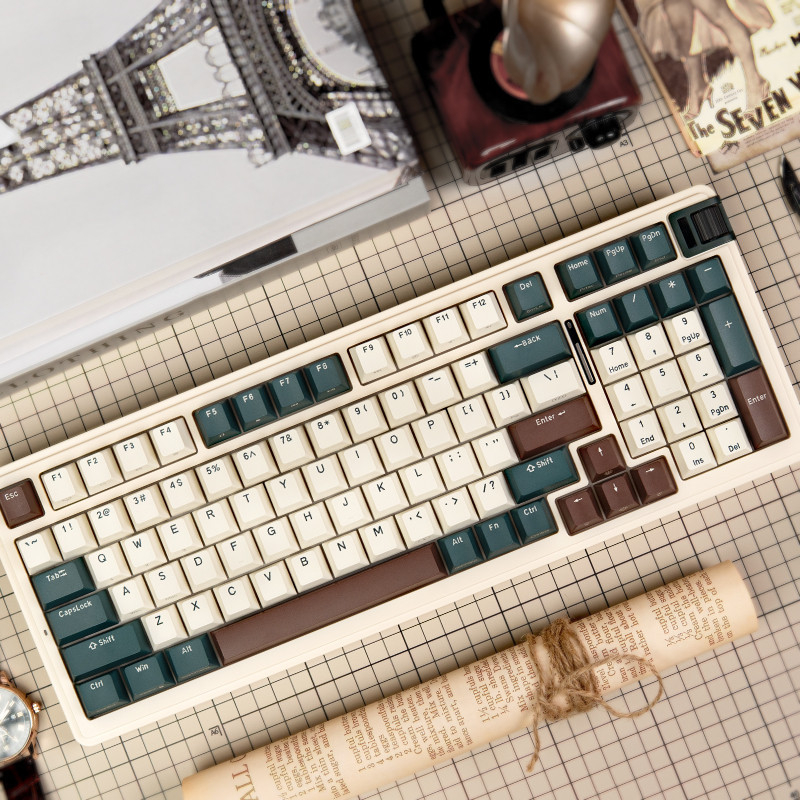 ♣K98 Gamer Mechanical Keyboard Tri-mode 2.4G Bluetooth Wireless Hot-Swap PBT Keycaps 98Key RGBu ...