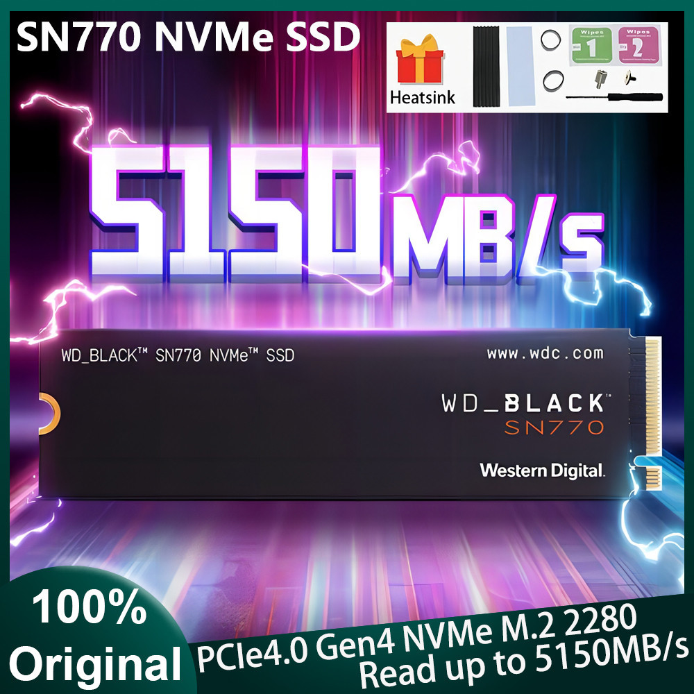 ☑NEW WD SN770 SSD NVMe Internal Gaming Solid State Drive 500G 1TB 2TB Gen4 PCIe M.2 3D NAND for ...