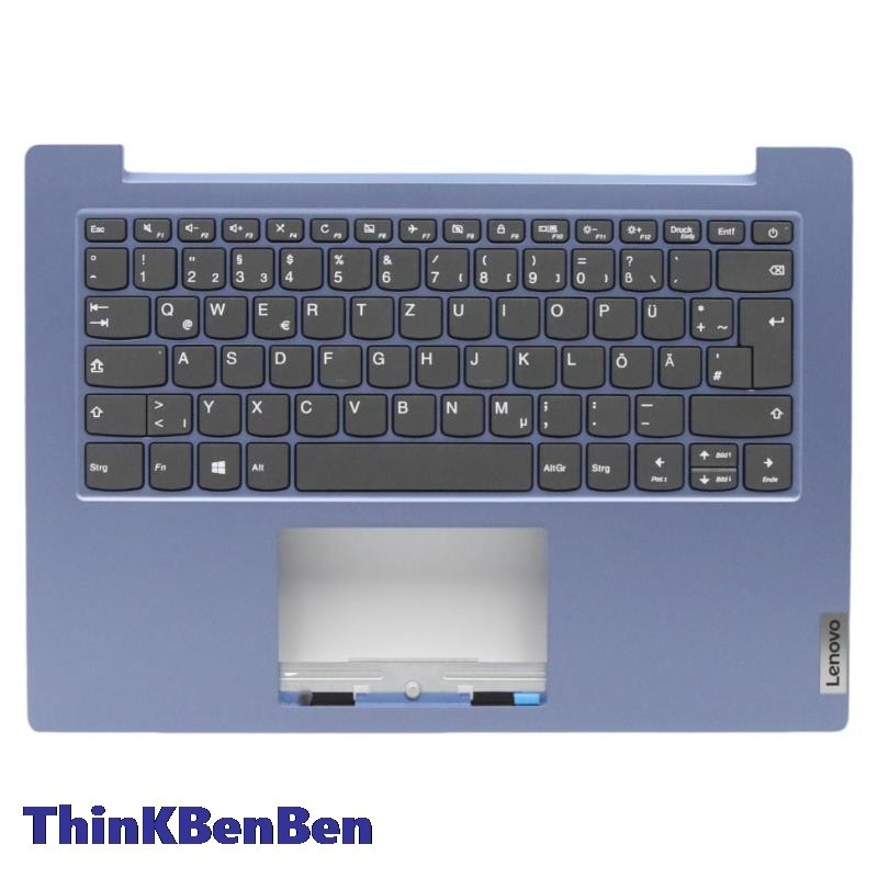 ☆DE German Ice Blue Keyboard Upper Case Palmrest Shell Cover For Lenovo ...
