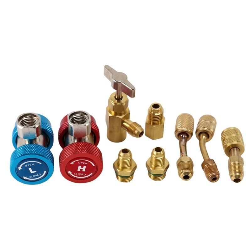 ۞9-In-1 R134A Freon Charging Refrigerant Kit, AC R134A Adapters Quick ...