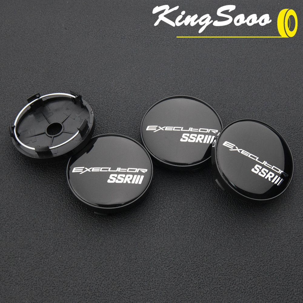 4PCS Rim Cap 60mm OD / 55mm Clip Wheel Center Cap SSR Emblem Sticker ...