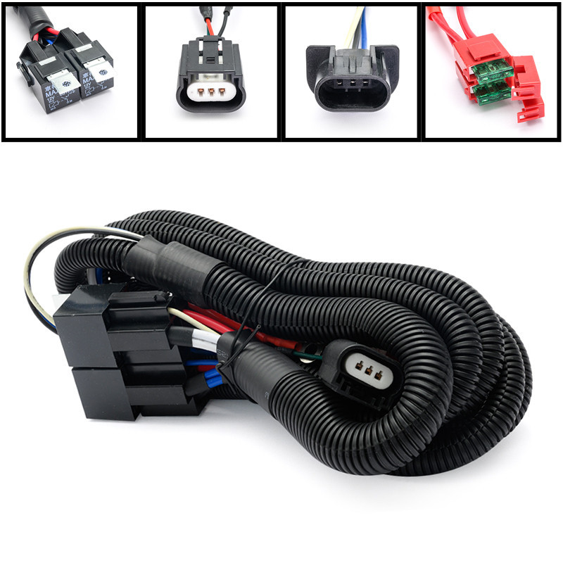 -H13 14AWG 240W 20A Headlight Relay Wiring Harness Conversion Kit For ...