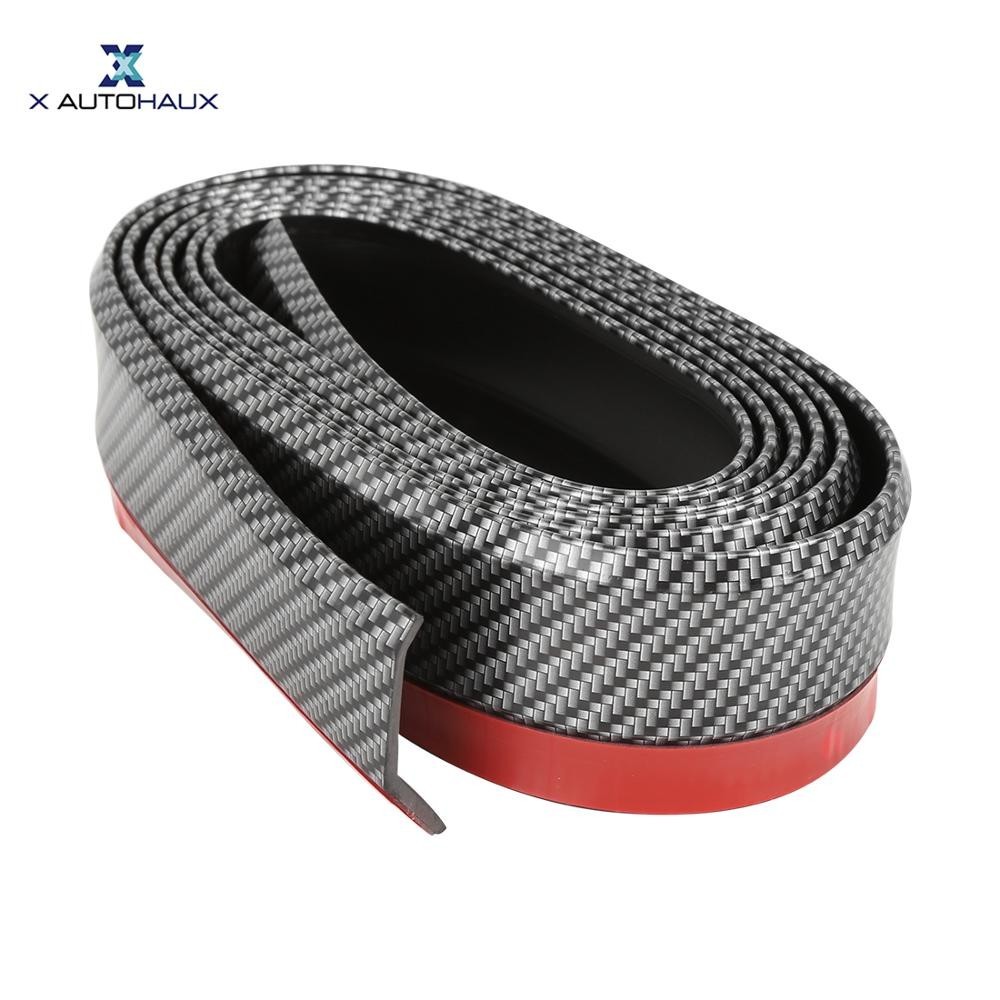 ~X AUTOHAUX Car Universal Front Bumper Lip Carbon Fiber Rubber Splitter ...