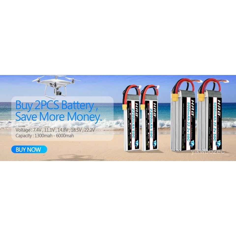 HRB Lipo Battery 2S 3S 4S 6S 1500mah 2200mah 2600mah 5000mah 6000mah 7000mah 4000mah 7.4V 11.1V ...