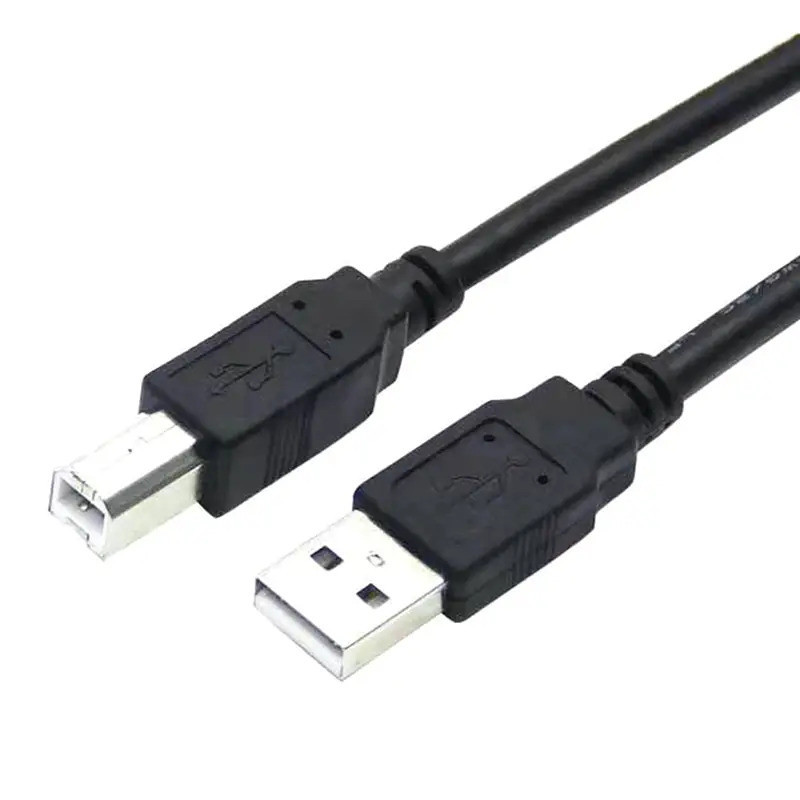 Black USB Printer Cable USB 2.0 Type A Male To Type B Male Printer ...