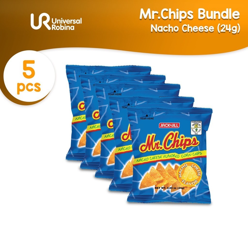 Mr. Chips Nacho Cheese Flavored Corn Chips 24g - 5 packs | Shopee Philippines
