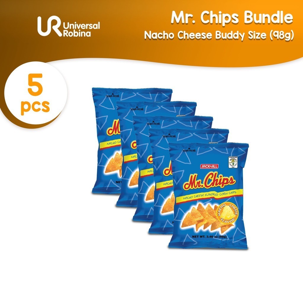 Mr. Chips Nacho Cheese Flavored Corn Chips 98g - 5 packs | Shopee ...